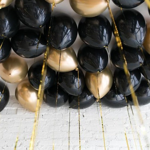 Gold & Black Ceiling Balloons – Balloon Market