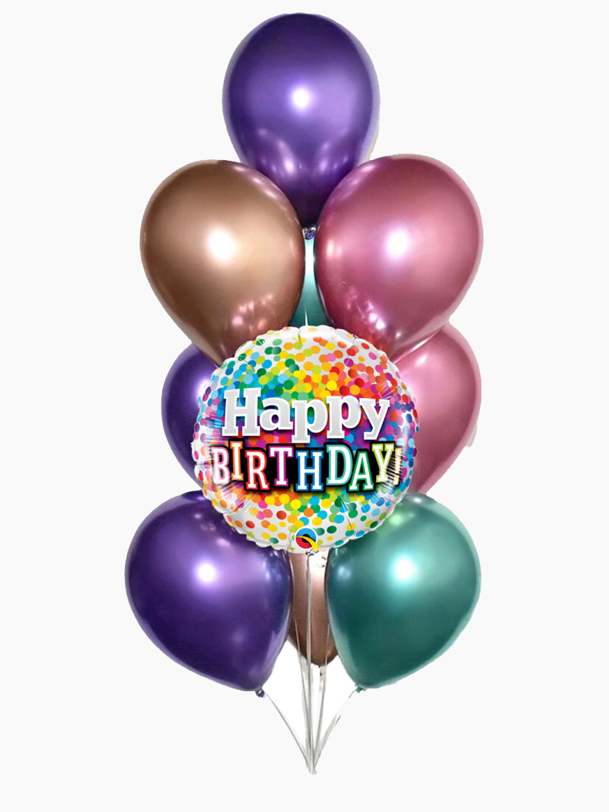 Chrome Birthday Balloon Bouquet | Elegant Metallic Party Set – Balloon ...