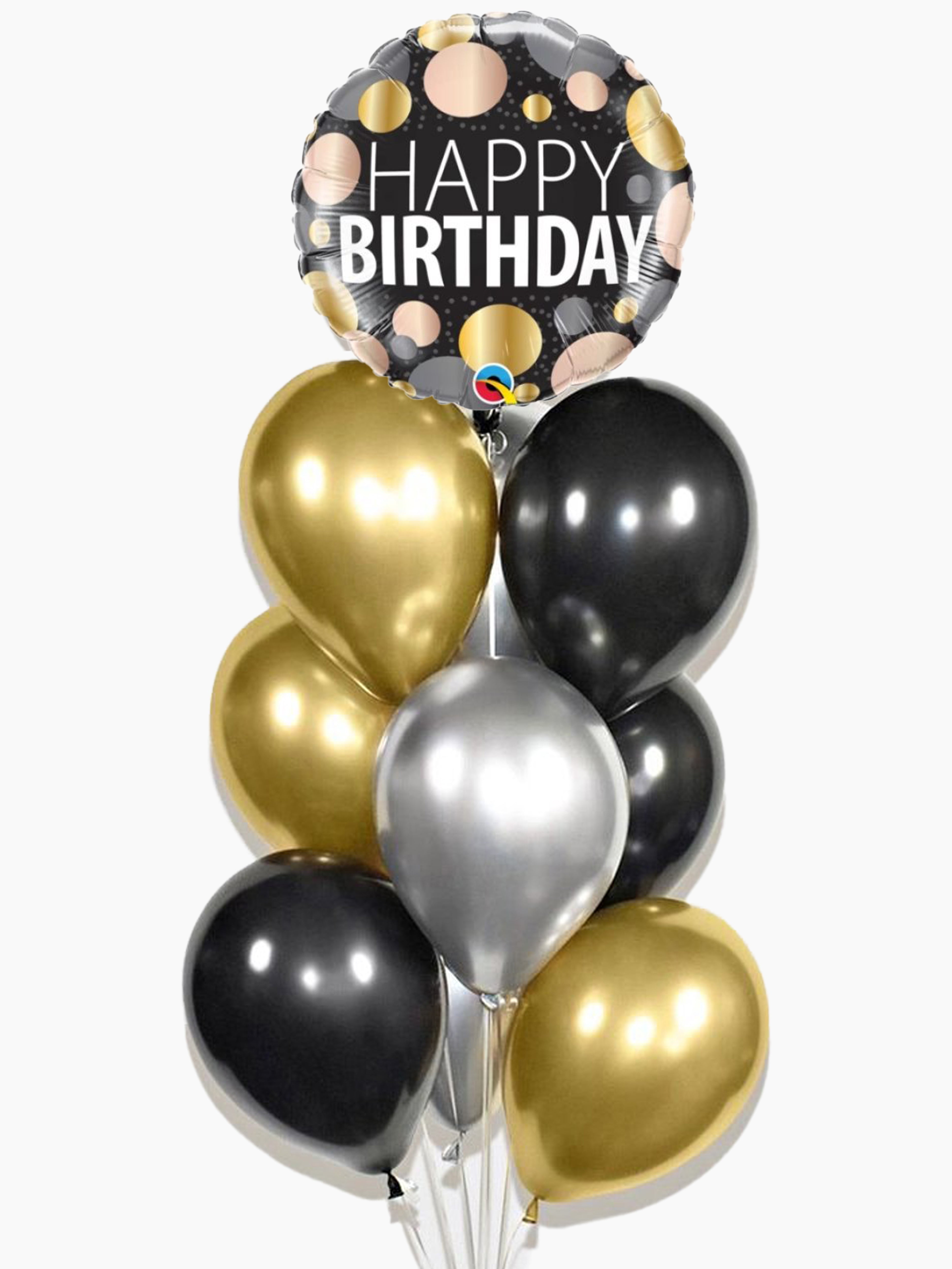 Circles & Chrome Balloon Bouquet | 10-Piece Metallic Party Decoration ...